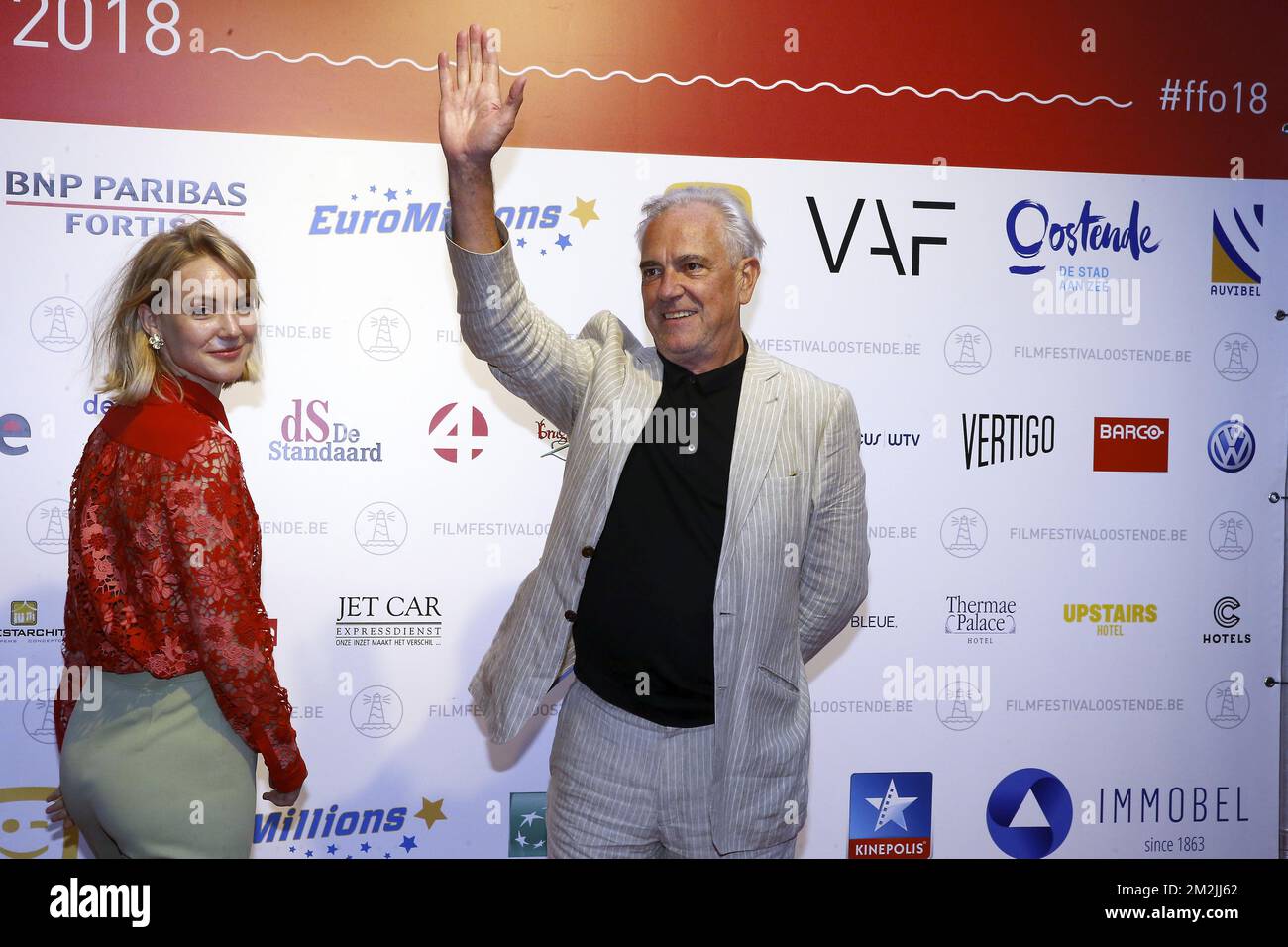 Lisa Smit and actor Gene Bervoets pictured during the premiere of ...