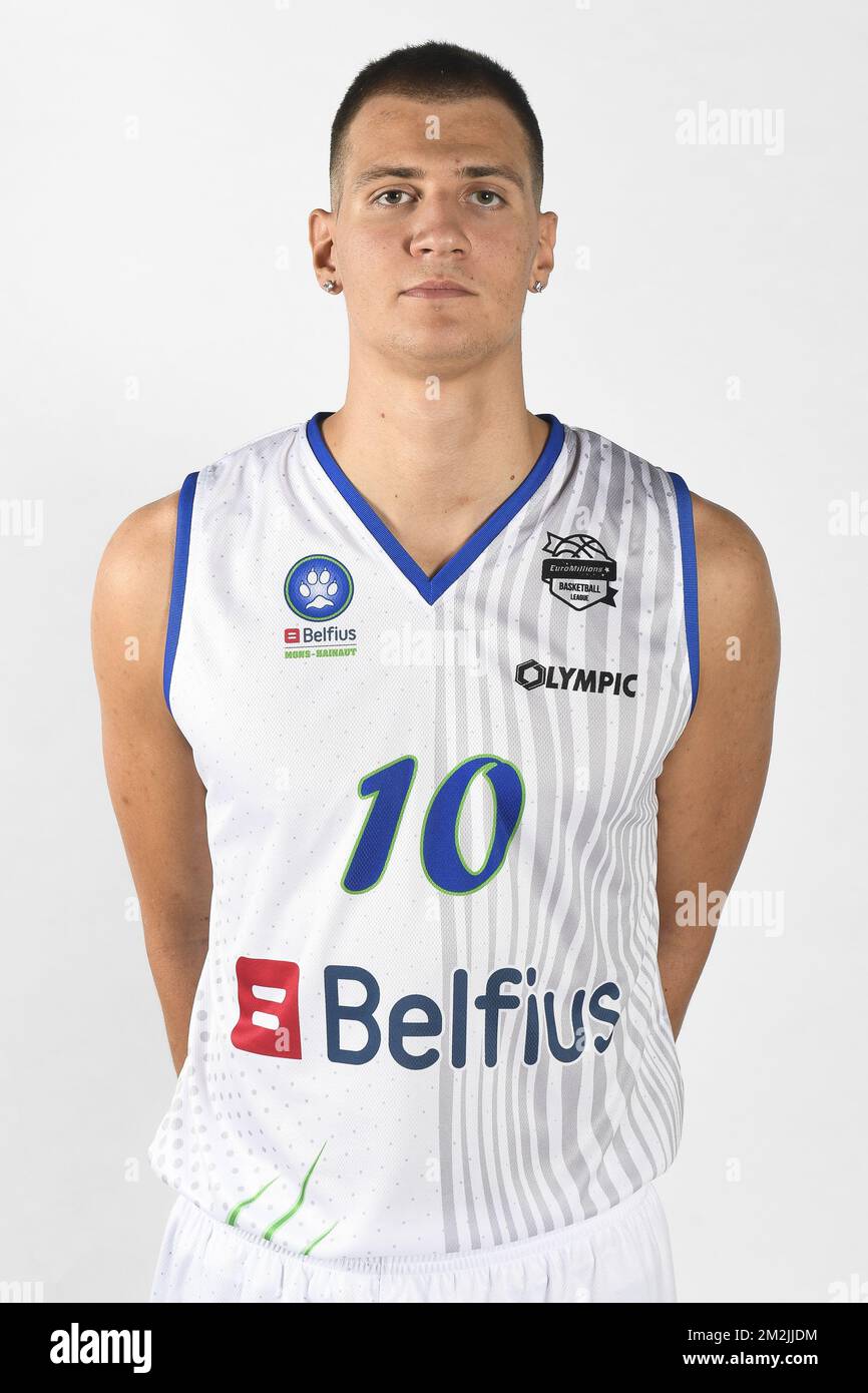 Mons' Mathieu Houdart poses during a photoshoot of Belgian Basketball ...