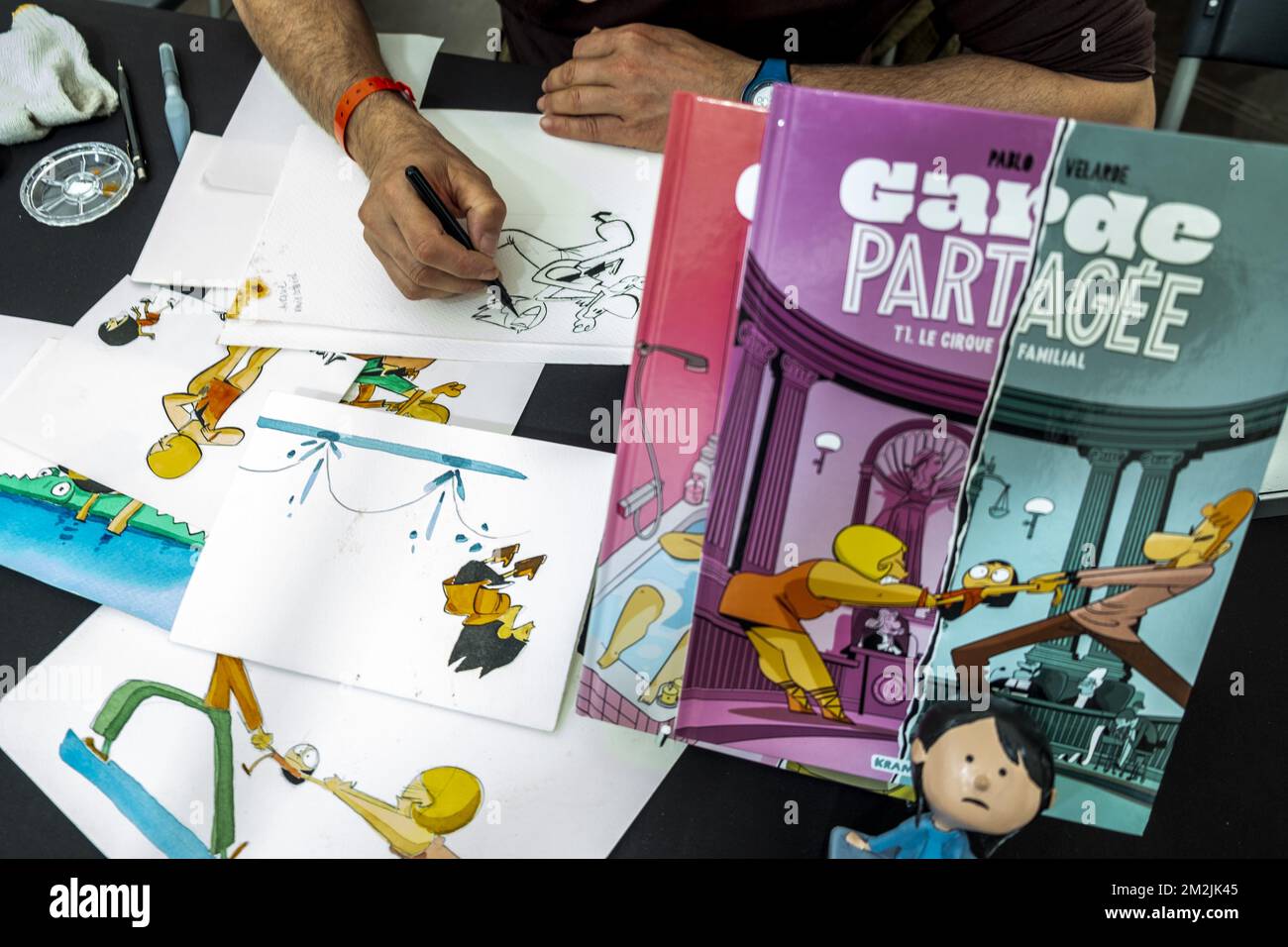 Illustration shows the ninth edition of Brussels comic strip festival ...
