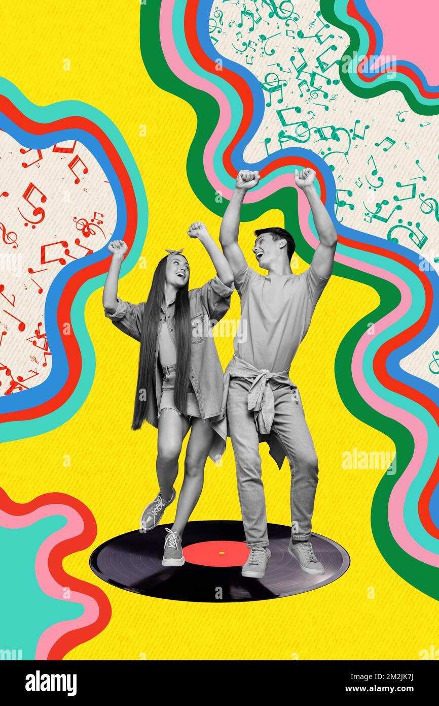 Creative Photo 3d Collage Artwork Postcard Poster Picture Of Two Crazy
