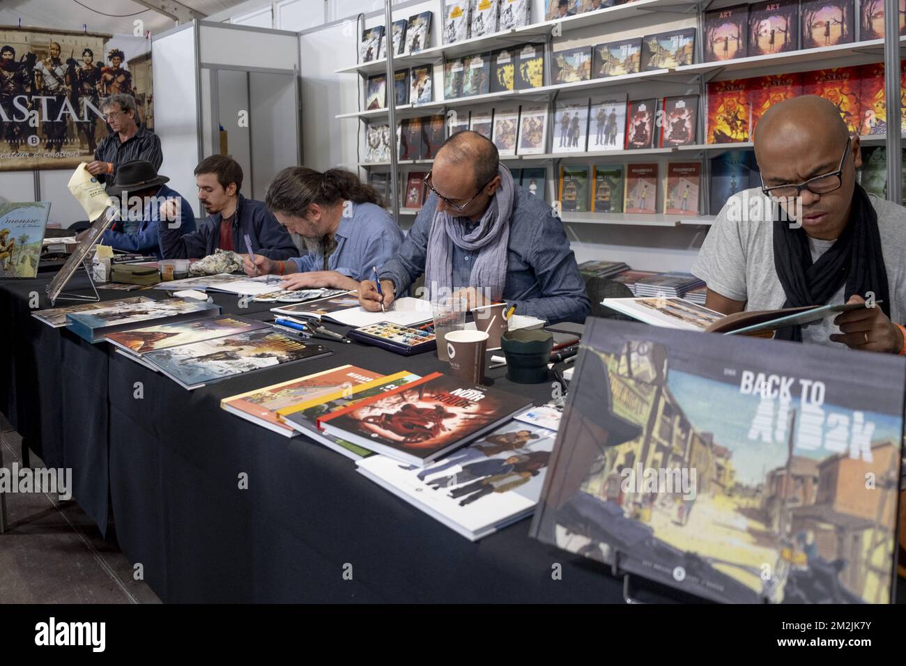 Illustration shows the ninth edition of Brussels comic strip festival ...