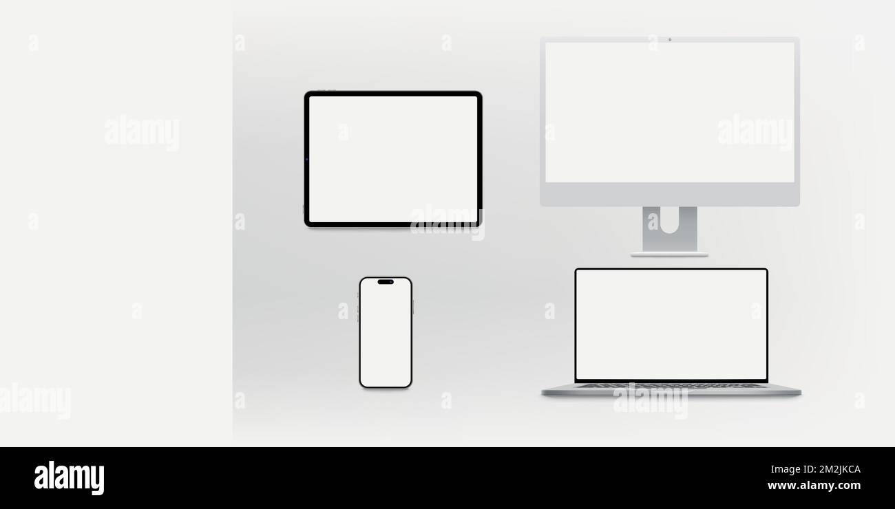 Front view modern desktop Stock Vector Images - Alamy