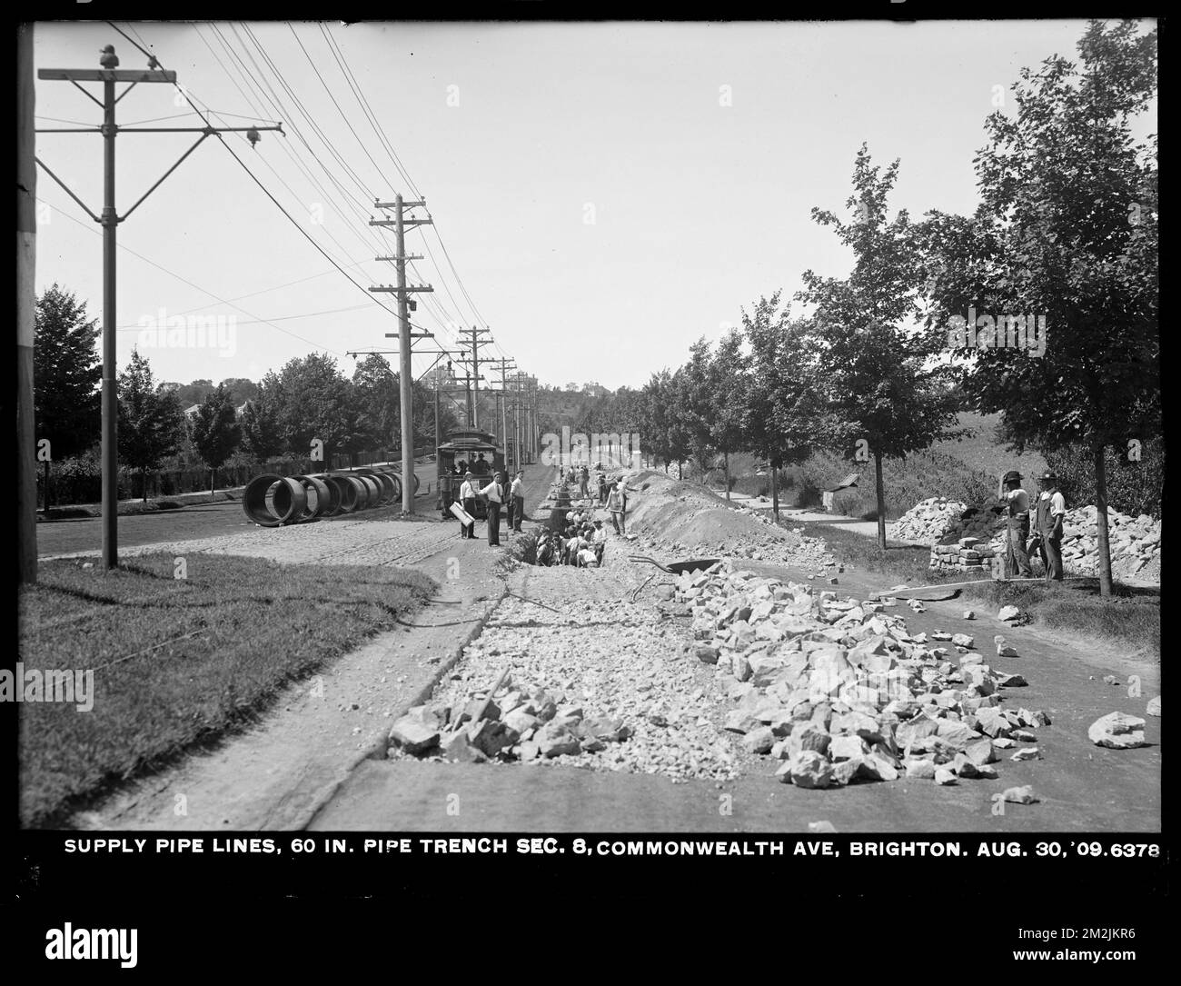 Distribution Department, supply pipe lines, 60-inch pipe trench ...