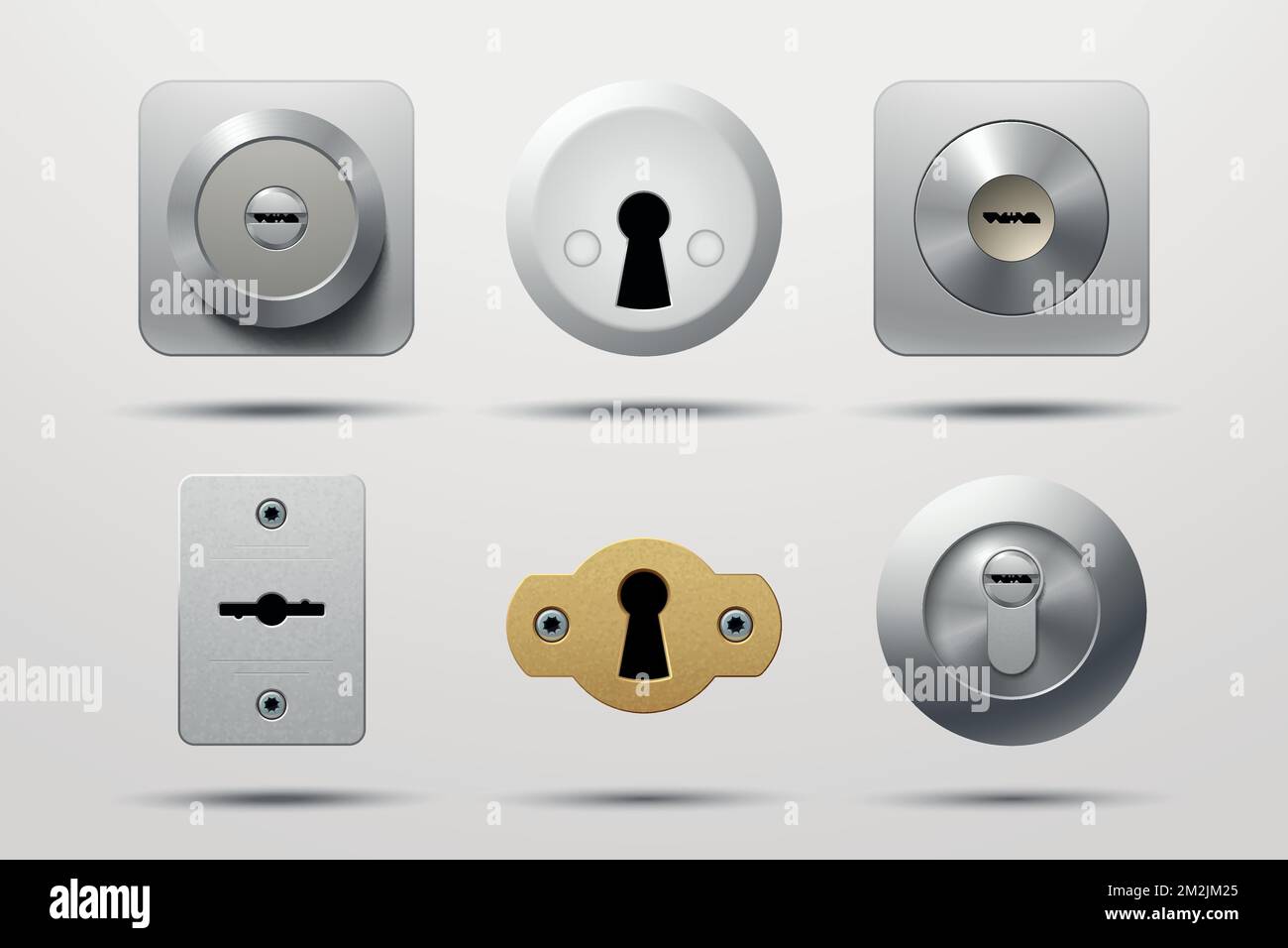 Door with various locks Stock Vector Images - Alamy