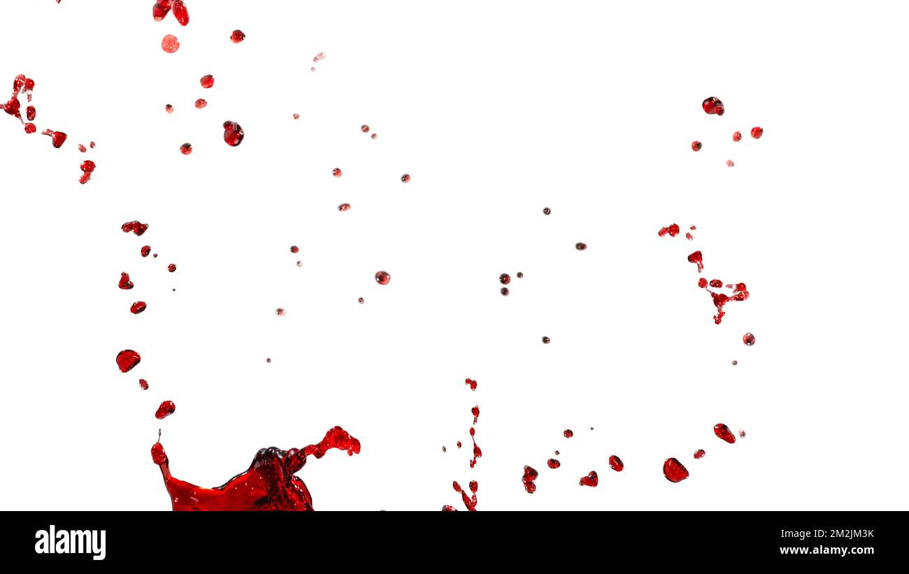 Red water splashes isolated on white background Stock Photo - Alamy