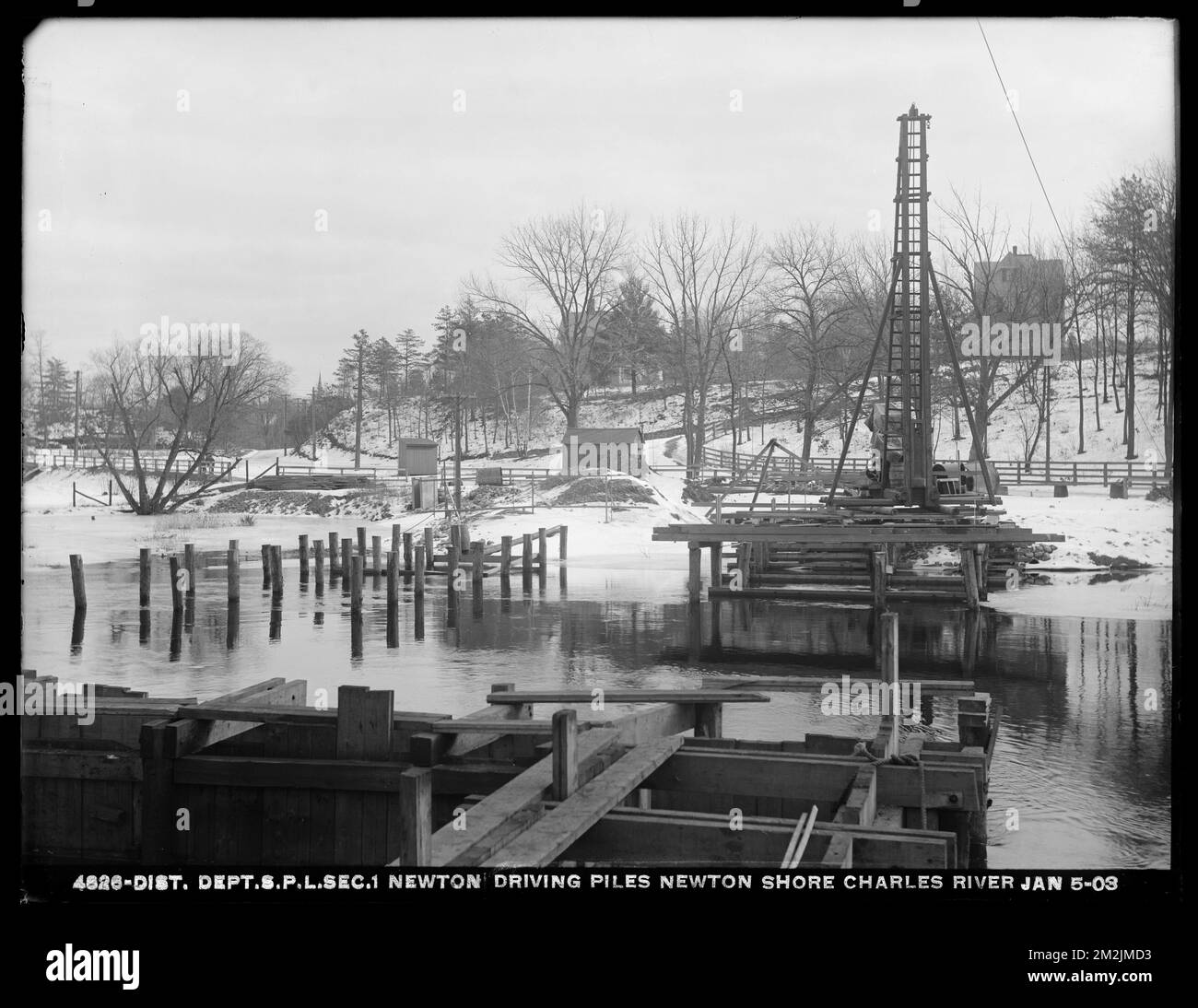 Distribution Department, supply pipe lines, Section 1, driving piles ...