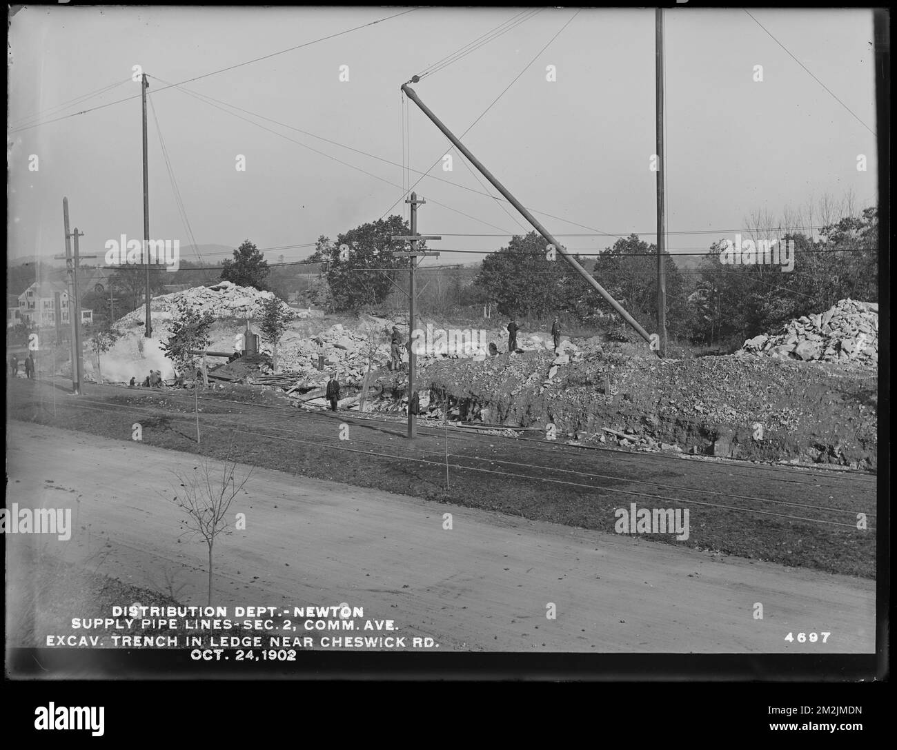 Trench in road Black and White Stock Photos & Images - Alamy