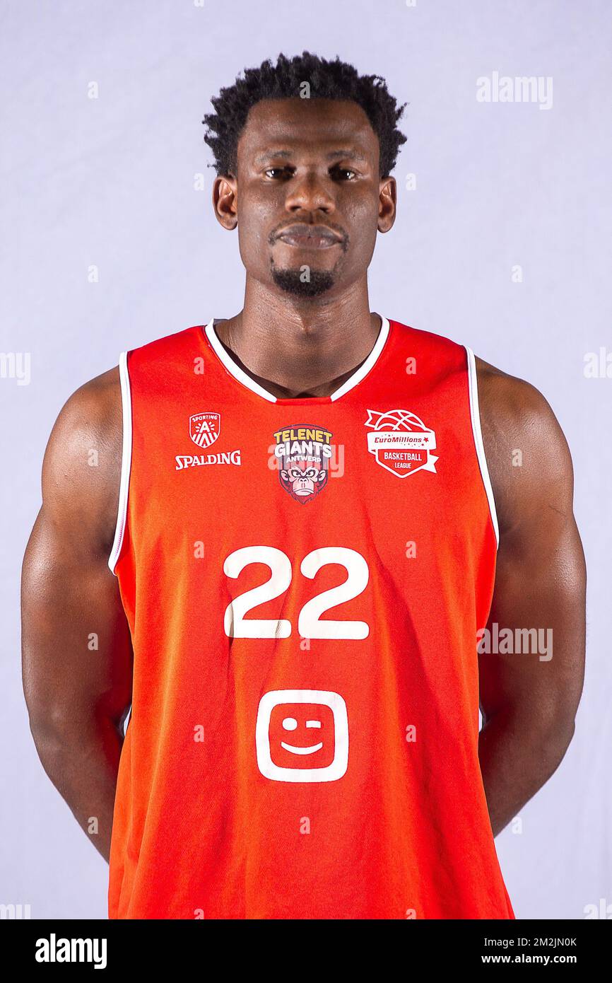 Antwerp's Kingsley Moses poses during a photoshoot of Belgian ...