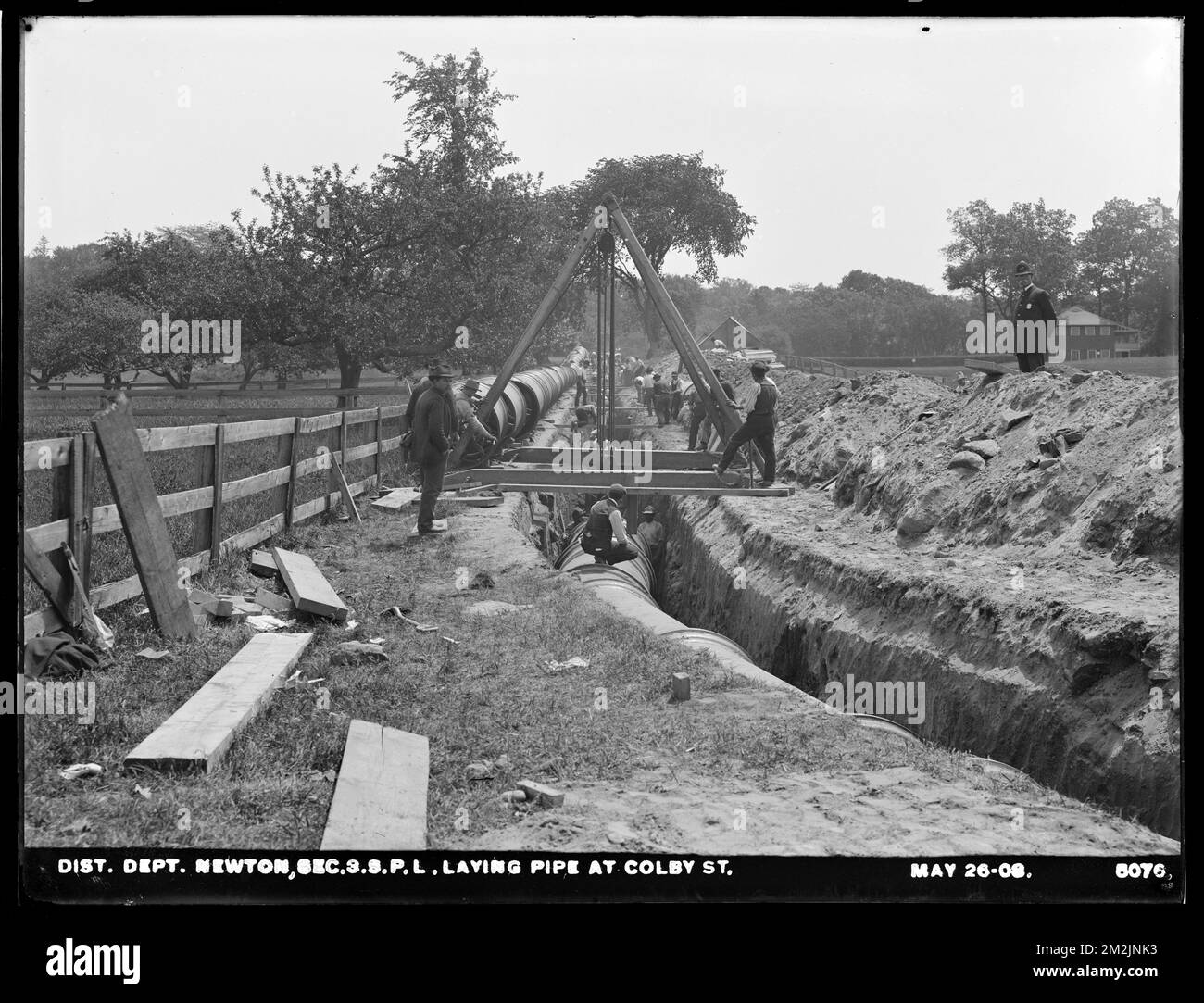Distribution Department, supply pipe lines, Section 3, laying pipe at ...