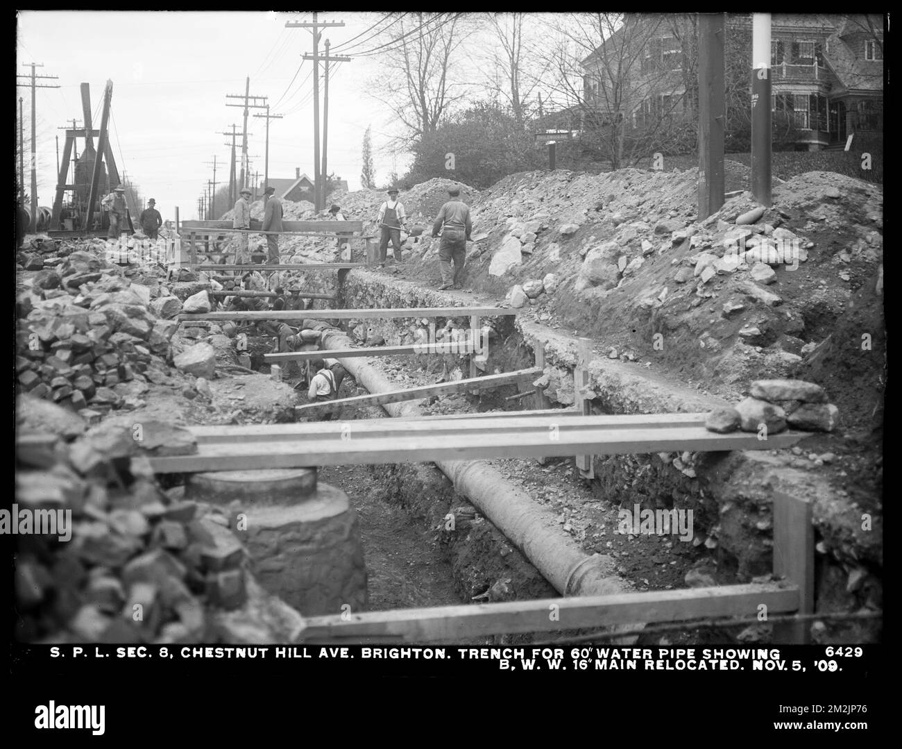 Distribution Department, supply pipe lines, Section 8, Chestnut Hill ...