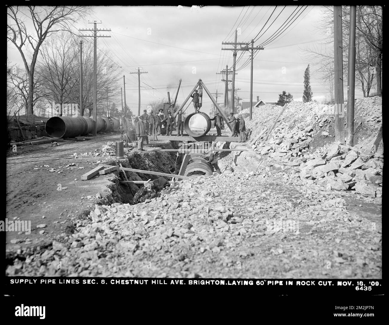 Distribution Department, supply pipe lines, Section 8, Chestnut Hill ...