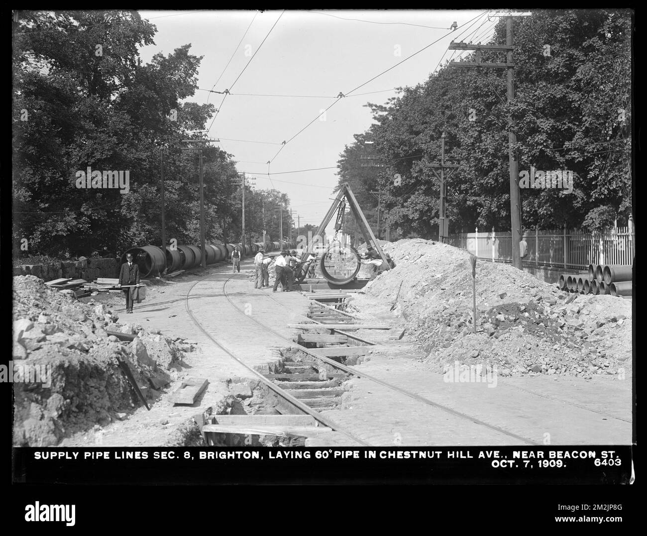 Distribution Department, supply pipe lines, Section 8, laying 60-inch ...