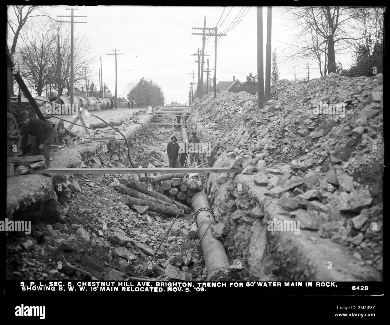 Distribution Department, supply pipe lines, Section 8, Chestnut Hill ...