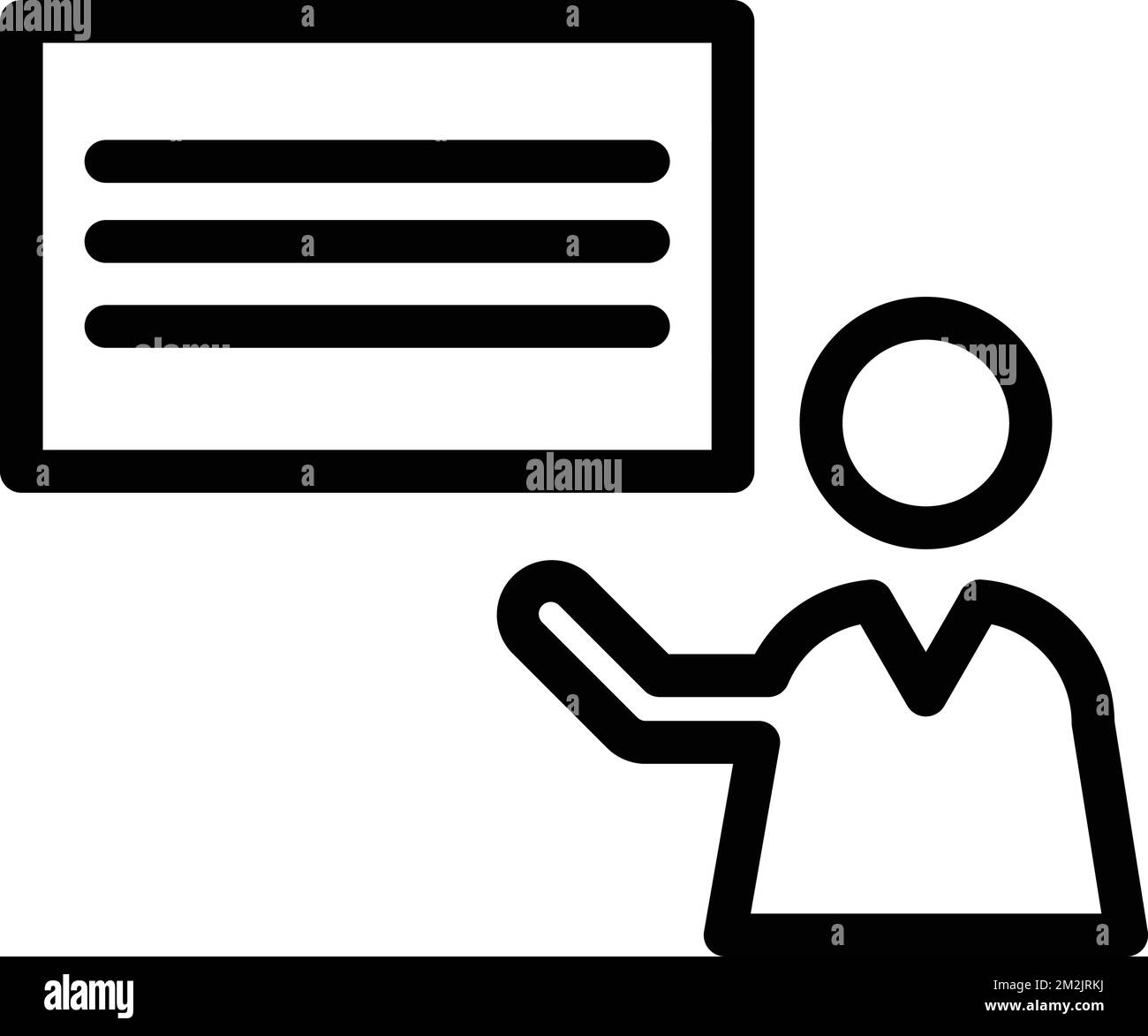 Lady Teacher Vector Illustration Line Icon Design Stock Vector Image ...