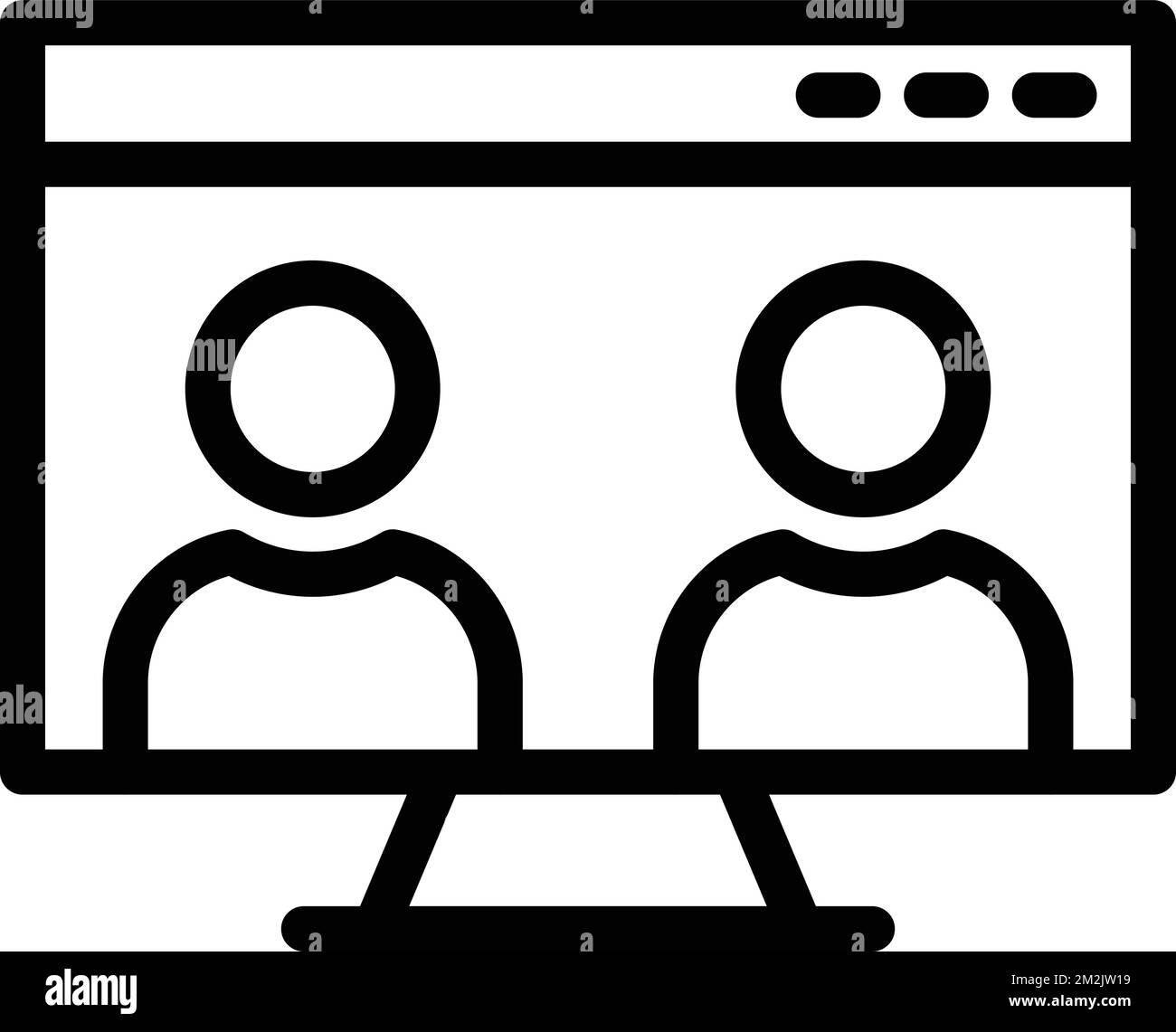 Virtual Class Vector Illustration Line Icon Design Stock Vector Image ...