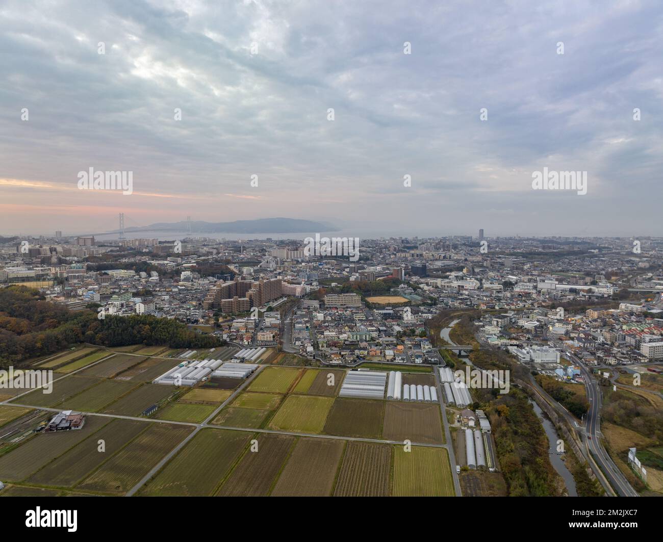 Aerial view farm on edge of city hi-res stock photography and images ...