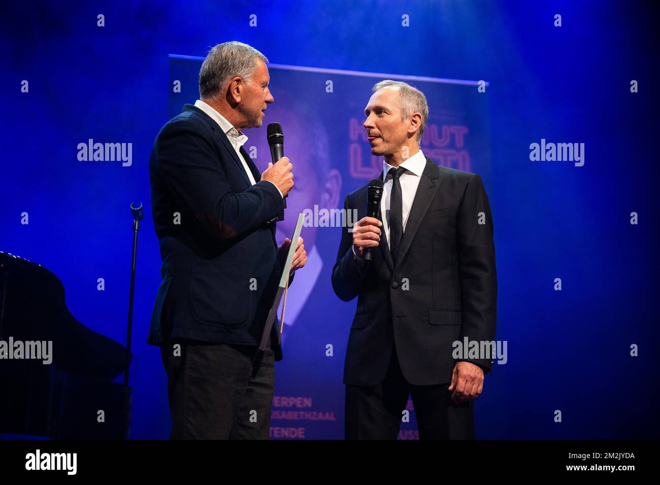 Brussels alderman Alain Courtois and Singer Helmut Lotti aka Helmut ...