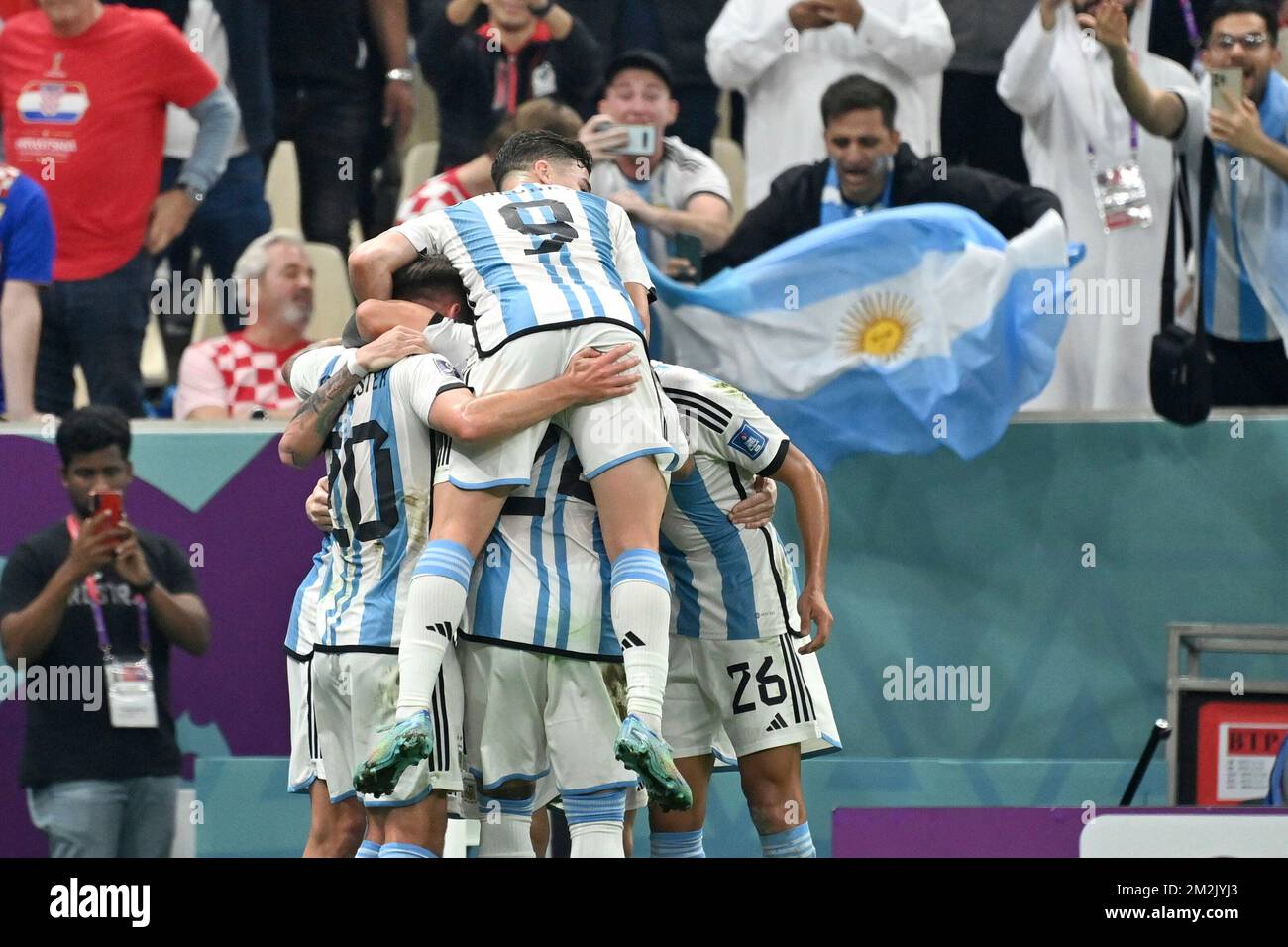 Collective goaljubel after goal by Lionel MESSI (ARG) to 1-0 ...