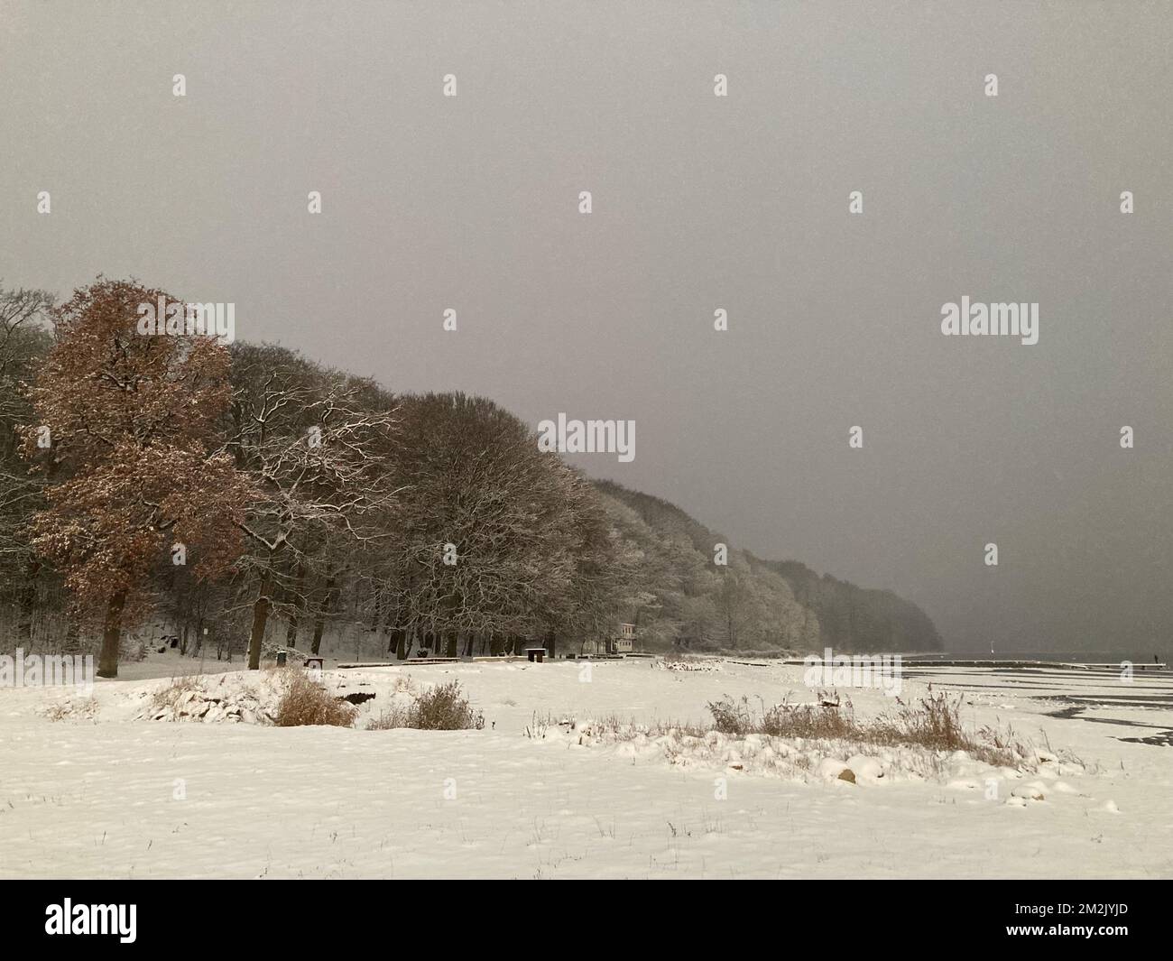 Flensburg, Germany. 14th Dec, 2022. Snow and ice dominate the scene at ...