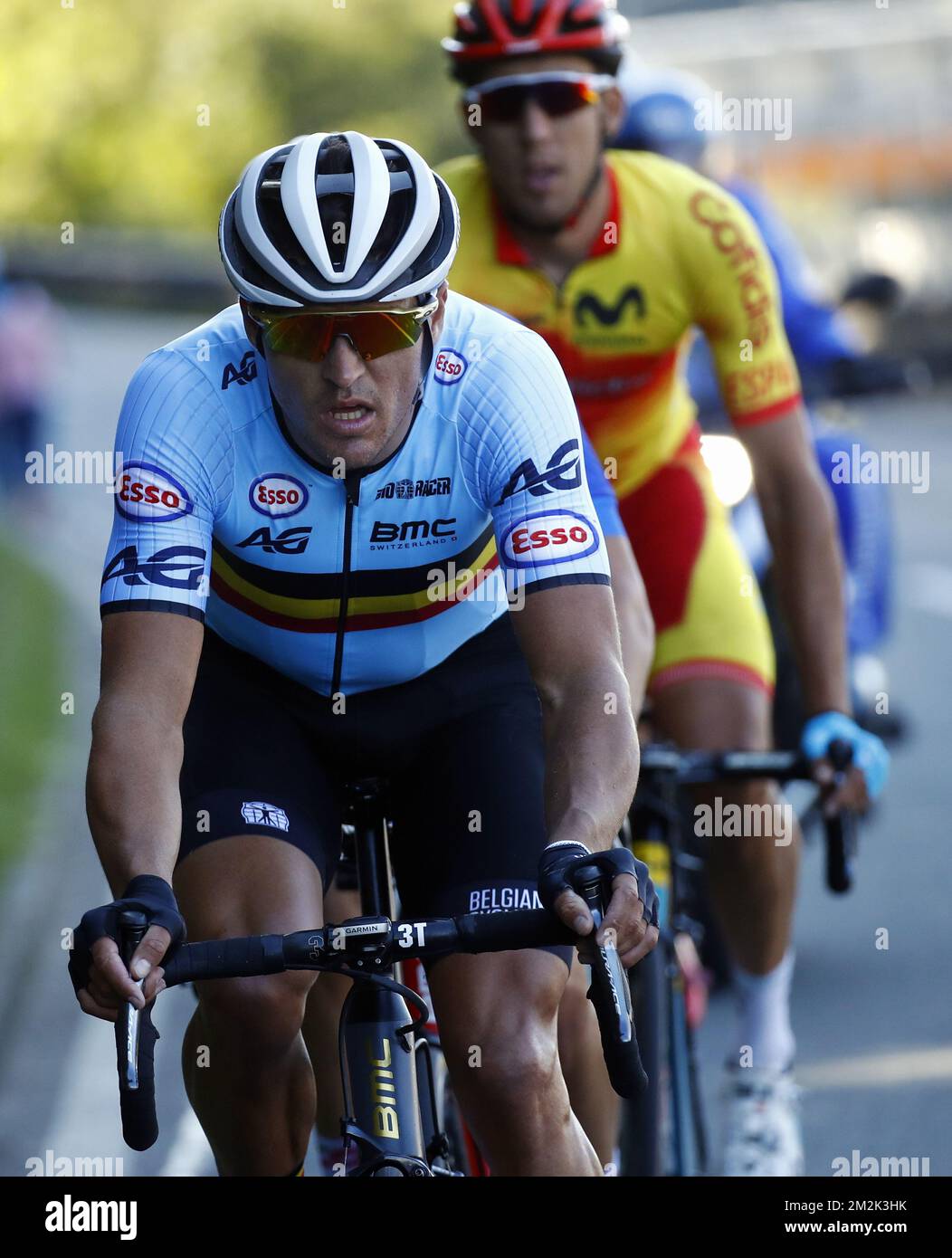Belgian Greg Van Avermaet pictured in action during the men elite road race the 2018 UCI Road ...