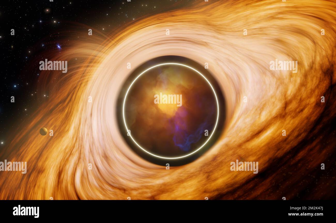 Black hole and stars and cloud fields in outer space Stock Photo - Alamy