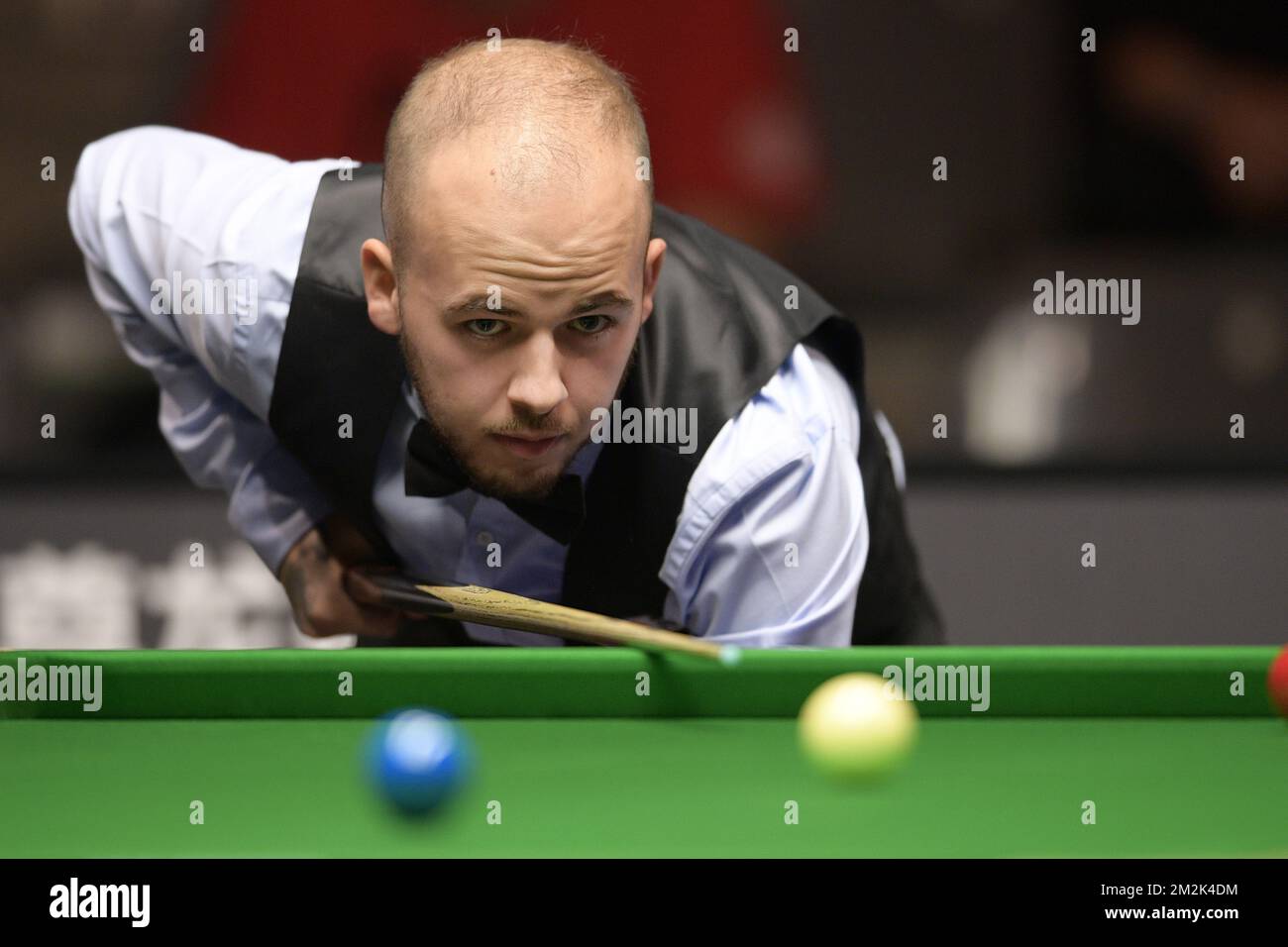 Belgian snooker player Luca Brecel pictured during a snooker game ...