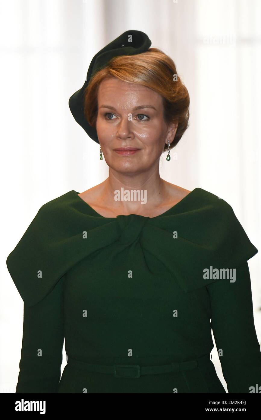 Queen Mathilde of Belgium pictured during a royal reception at the ...