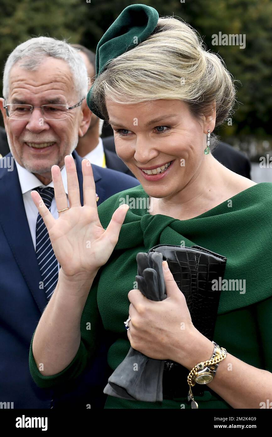 Queen Mathilde of Belgium pictured during a royal reception at the ...