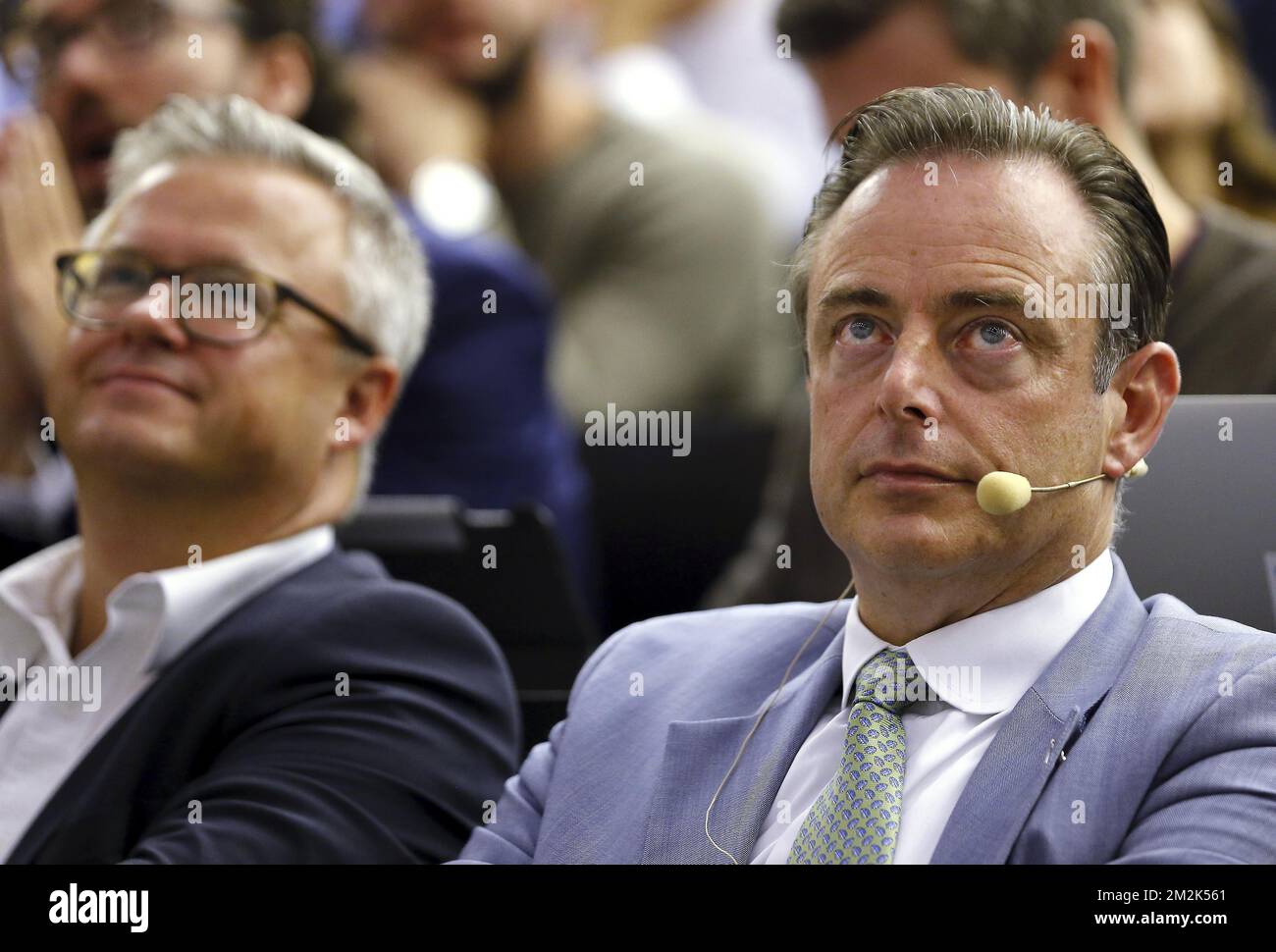 Professor Carl Devos and N-VA chairman Bart De Wever pictured during ...