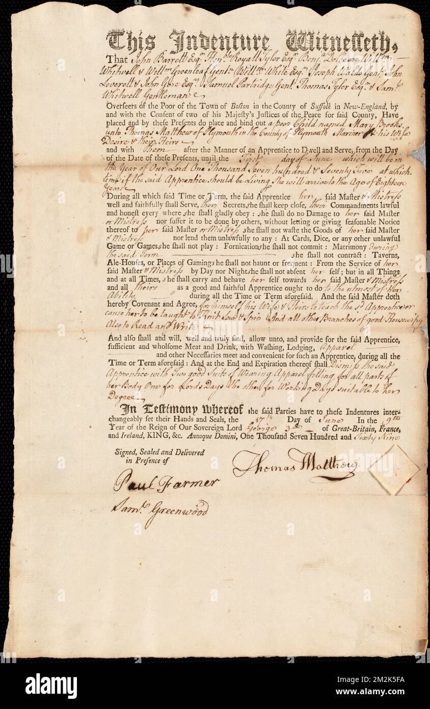 Indenture of apprenticeship hi-res stock photography and images - Alamy