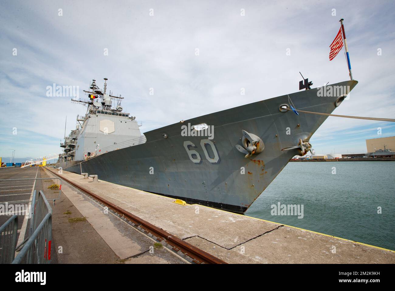 Illustration picture shows a visit to the USS Normandy guided-missele ...