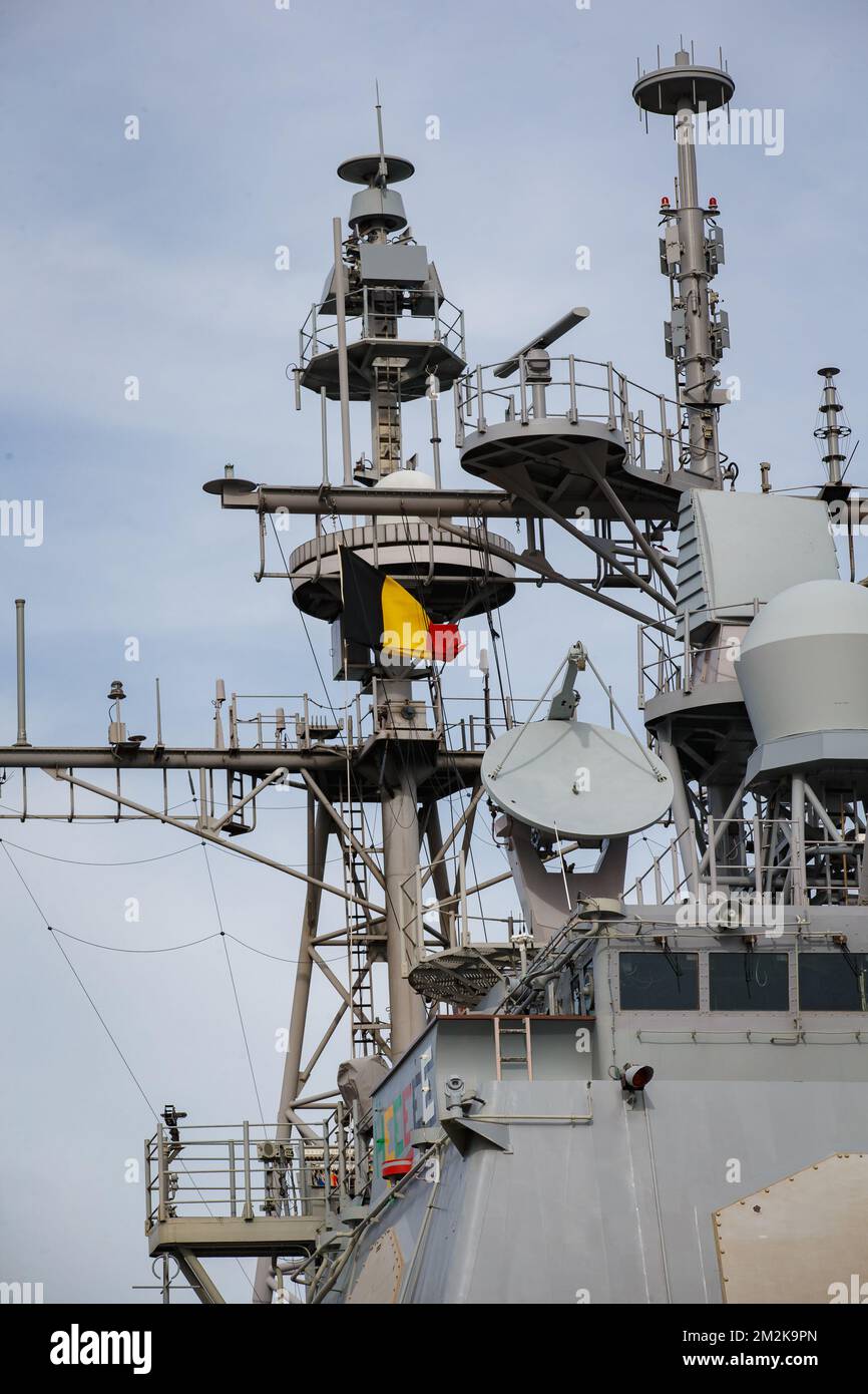 Illustration picture shows a visit to the USS Normandy guided-missele ...