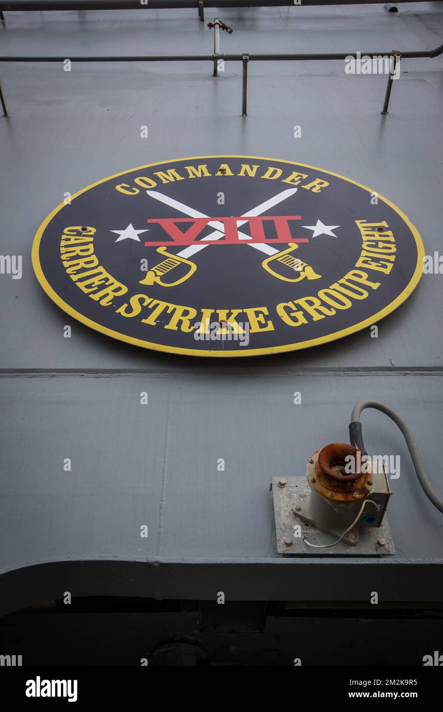 Illustration picture shows a visit to the USS Normandy guided-missele ...