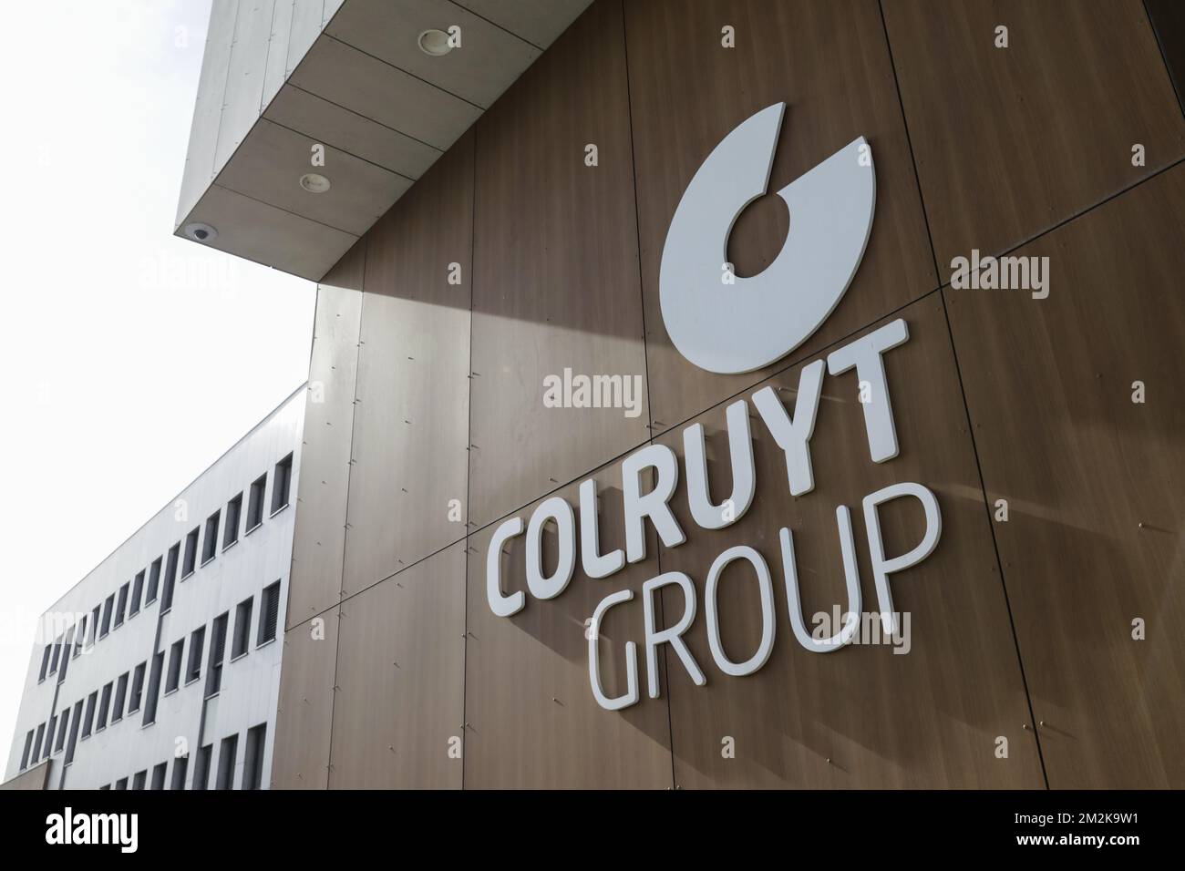 Illustration picture shows the logo of Colruyt Group during the ...