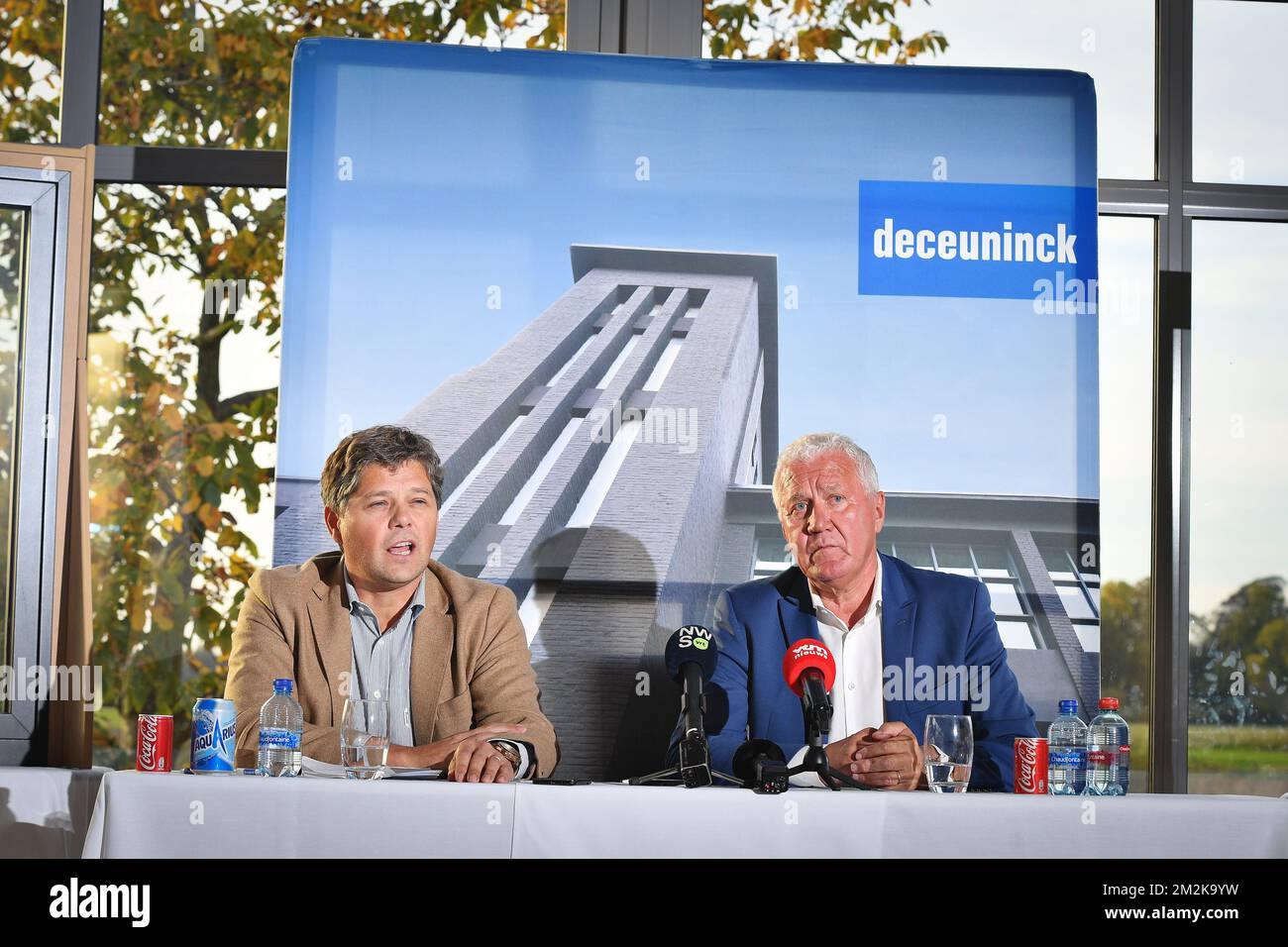 Deceuninck Ceo Francis Van Eeckhout and Quick-Step Floors CEO Patrick Lefevere pictured during a ...