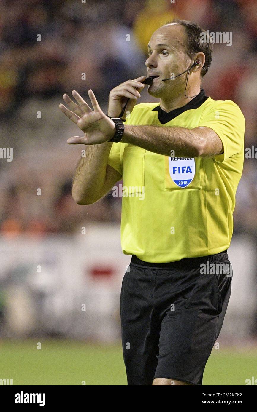 Referee Antonio Mateu Lahoz pictured during a soccer game between ...