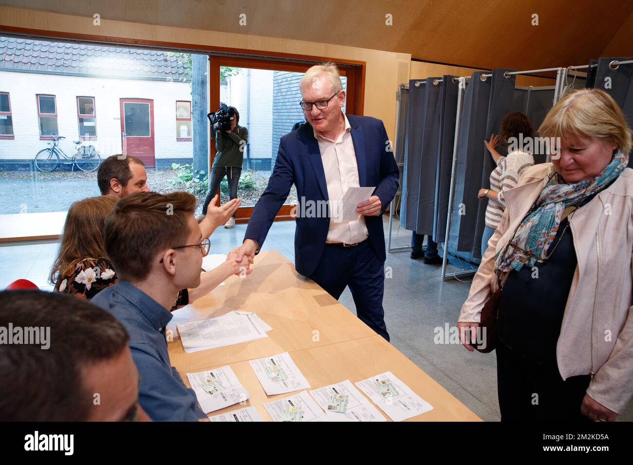 Pol Van Den Driessche and his wife Katrien Van Damme cast their vote at ...