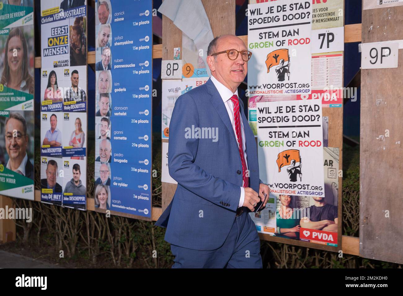 Johan Vande Lanotte arrives to cast his vote at a polling station in ...
