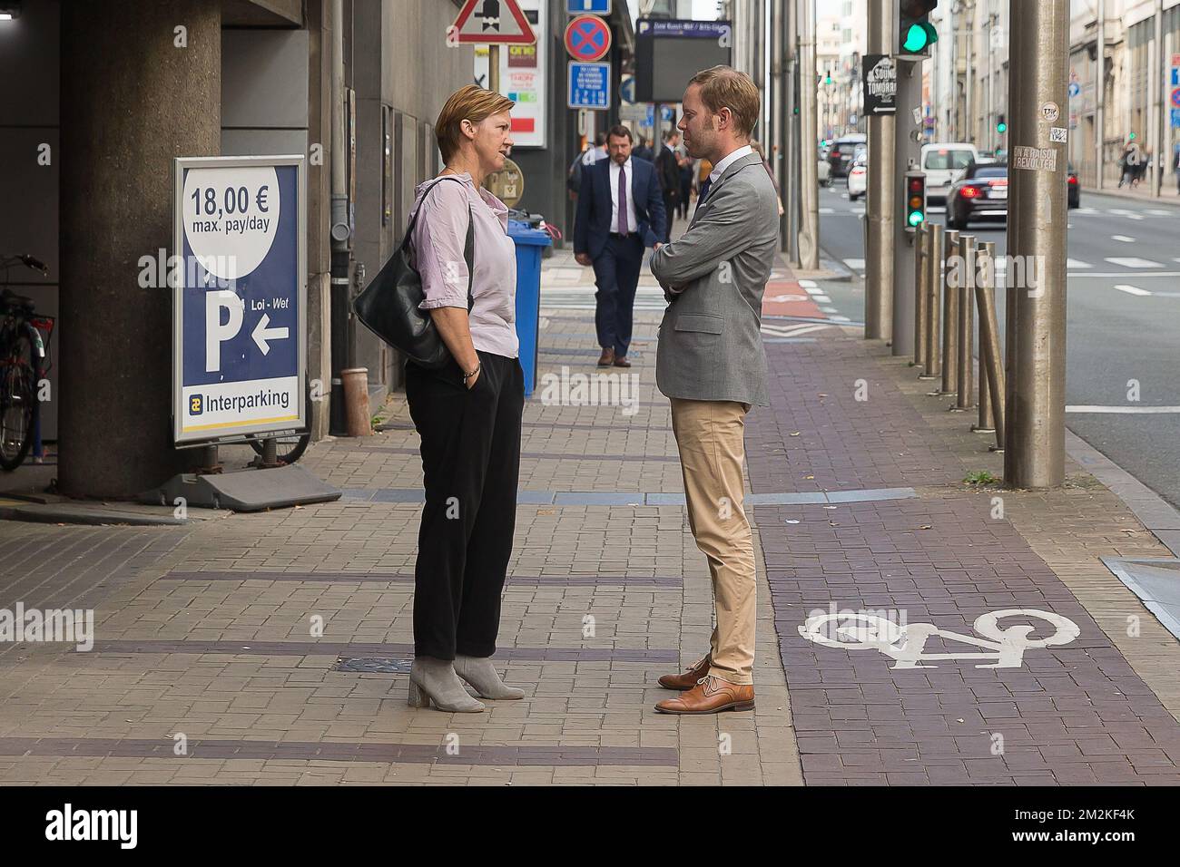CD&V's Els Van Hoof and CD&V's Peter Van Rompuy pictured during a party ...
