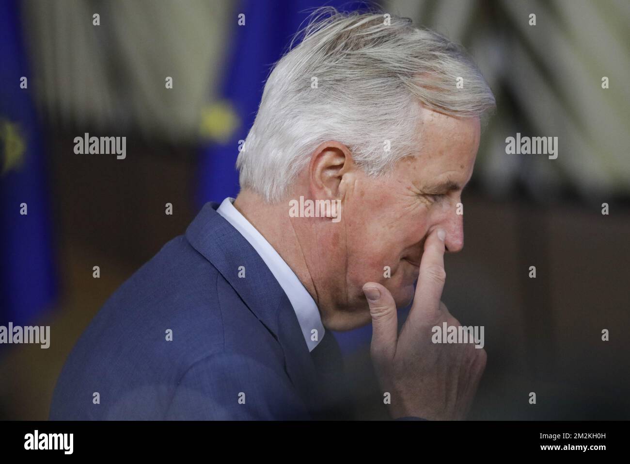 Brexit Chief Negotiator Michel Barnier pictured on the first day of the ...