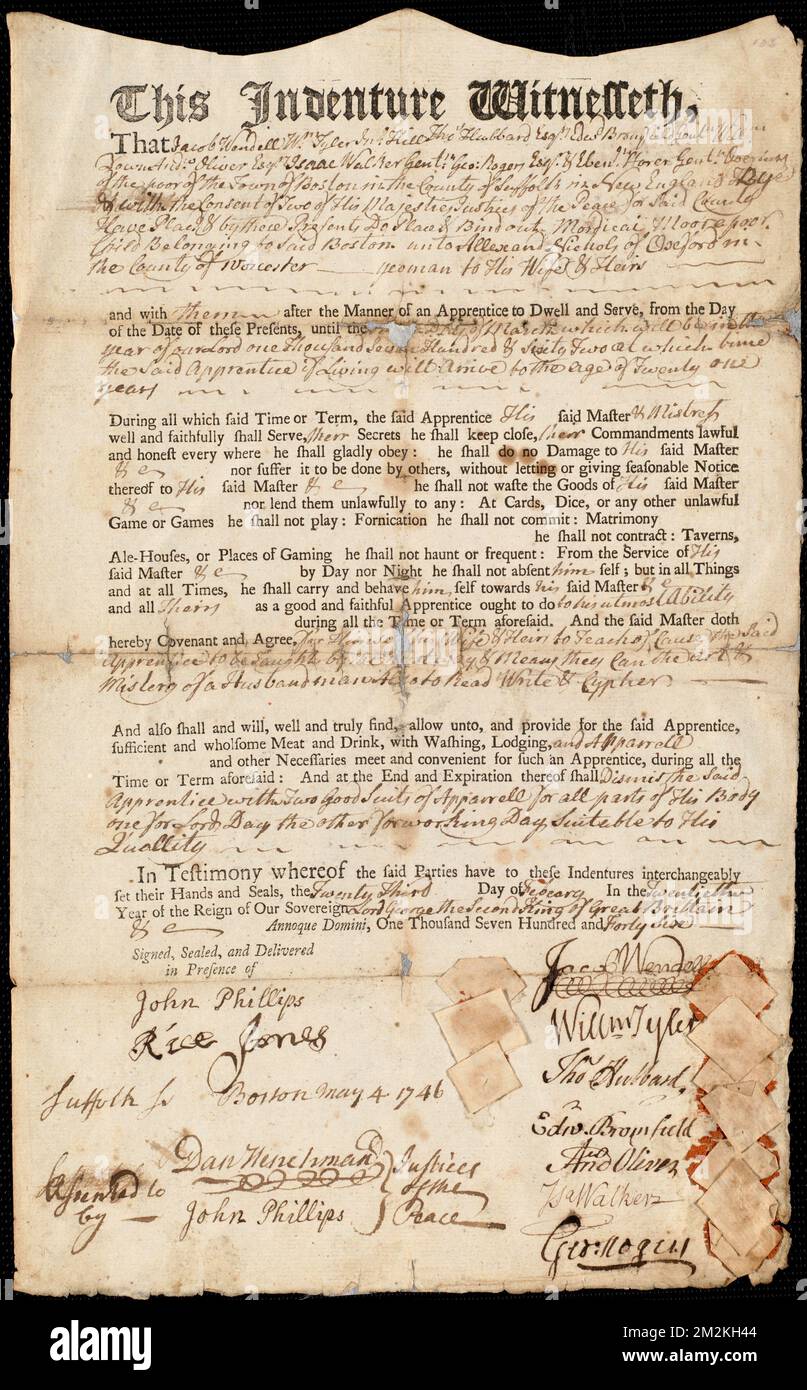 Document of indenture: Servant: Moore, Mordecai [Mordicai]. Master ...