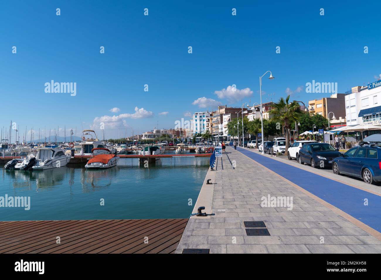 L'Ampolla port quayside Spain Costa Dorada town Catalonia south of L ...