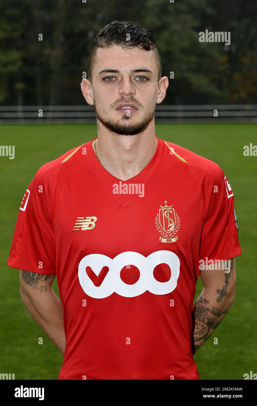 Standard's Maxime Lestienne poses for photographer, in marge of 2018-2019 photoshoot of Belgian ...