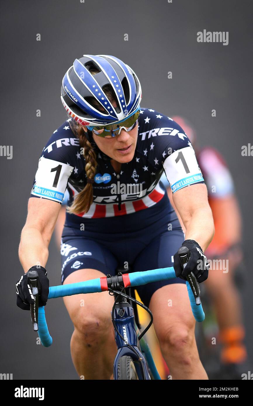 US Katie Compton pictured in action during the women's elite race of ...