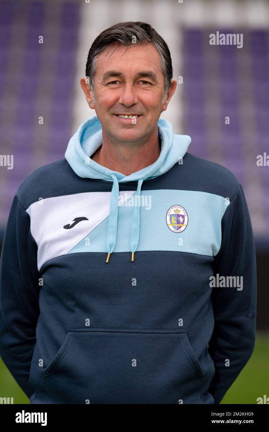 Beerschot's assistent coach Frank Dauwen poses for photographer, in ...