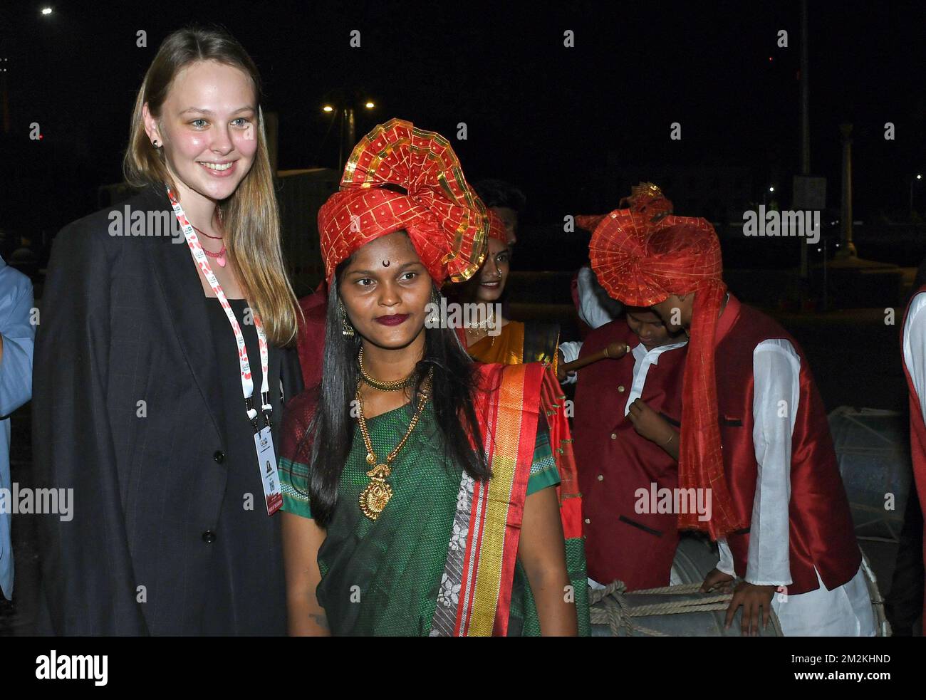 Mumbai, India. 13th Dec, 2022. A foreign delegate poses for a photo ...