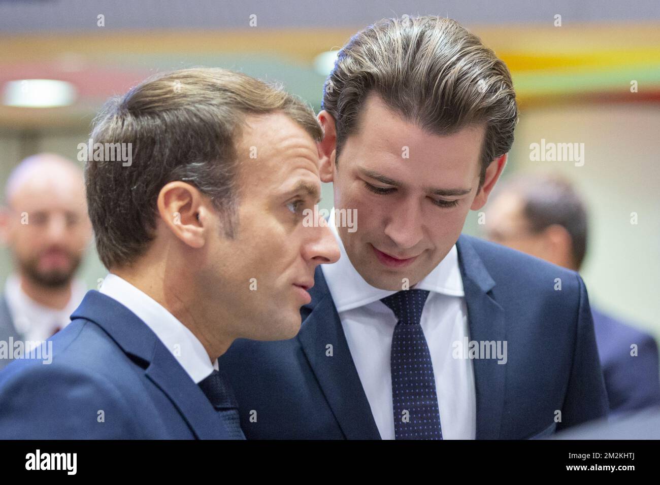 President of France Emmanuel Macron and Austrian Minister of Foreign ...