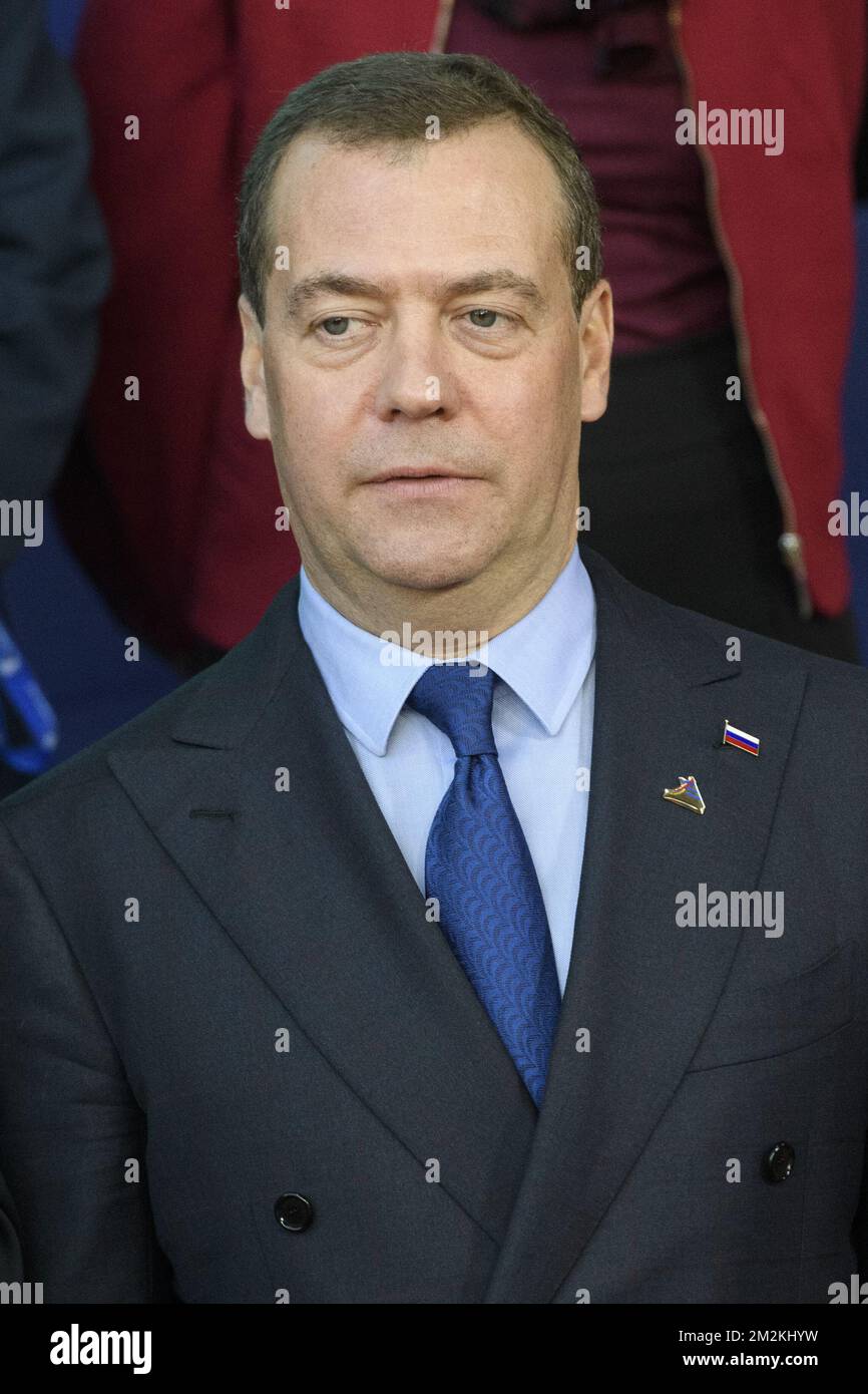 Russia Prime Minister Dimitry Medvedev pictured during a family picture ...