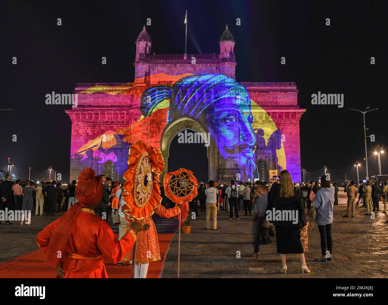 Mumbai, India. 13th Dec, 2022. The face of Maratha warrior king ...