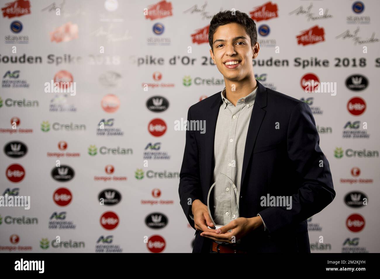 Belgian Jonathan Sacoor poses for the photographer at the 'Golden Spike ...